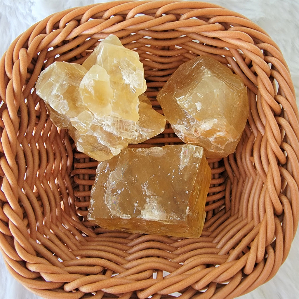 Raw Honey Calcite Chunk – Adeline's Mystic Earth